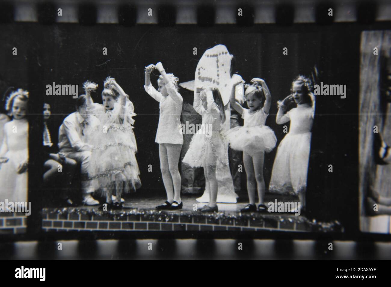 Fine 1970s vintage black and white photography of kids performing in a ...