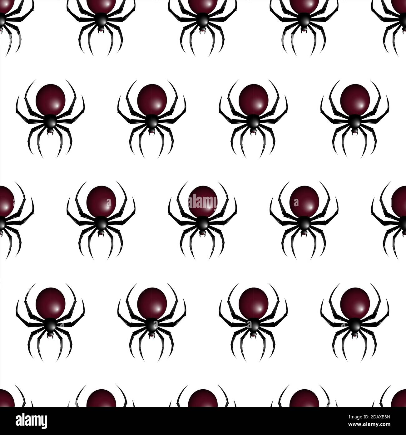 Halloween spider pattern. Seamless spiders background. Spiders on white ...