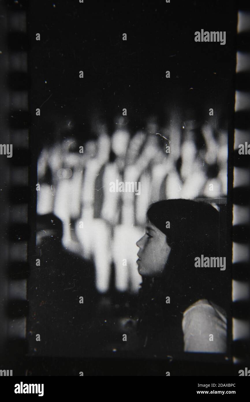 Fine 1970s vintage black and white photography of a stage performance ...