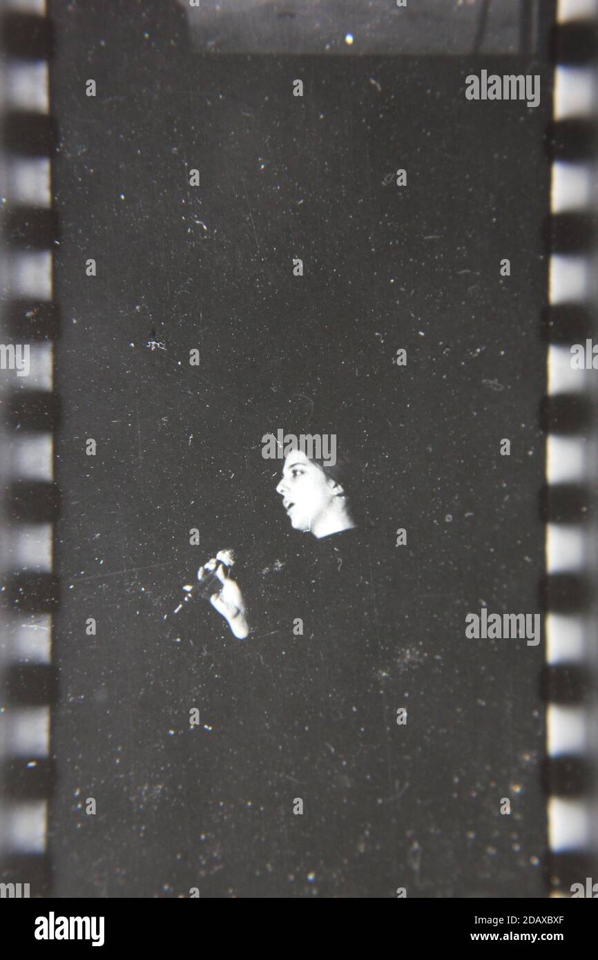 Fine 1970s vintage black and white photography of a stage performance ...