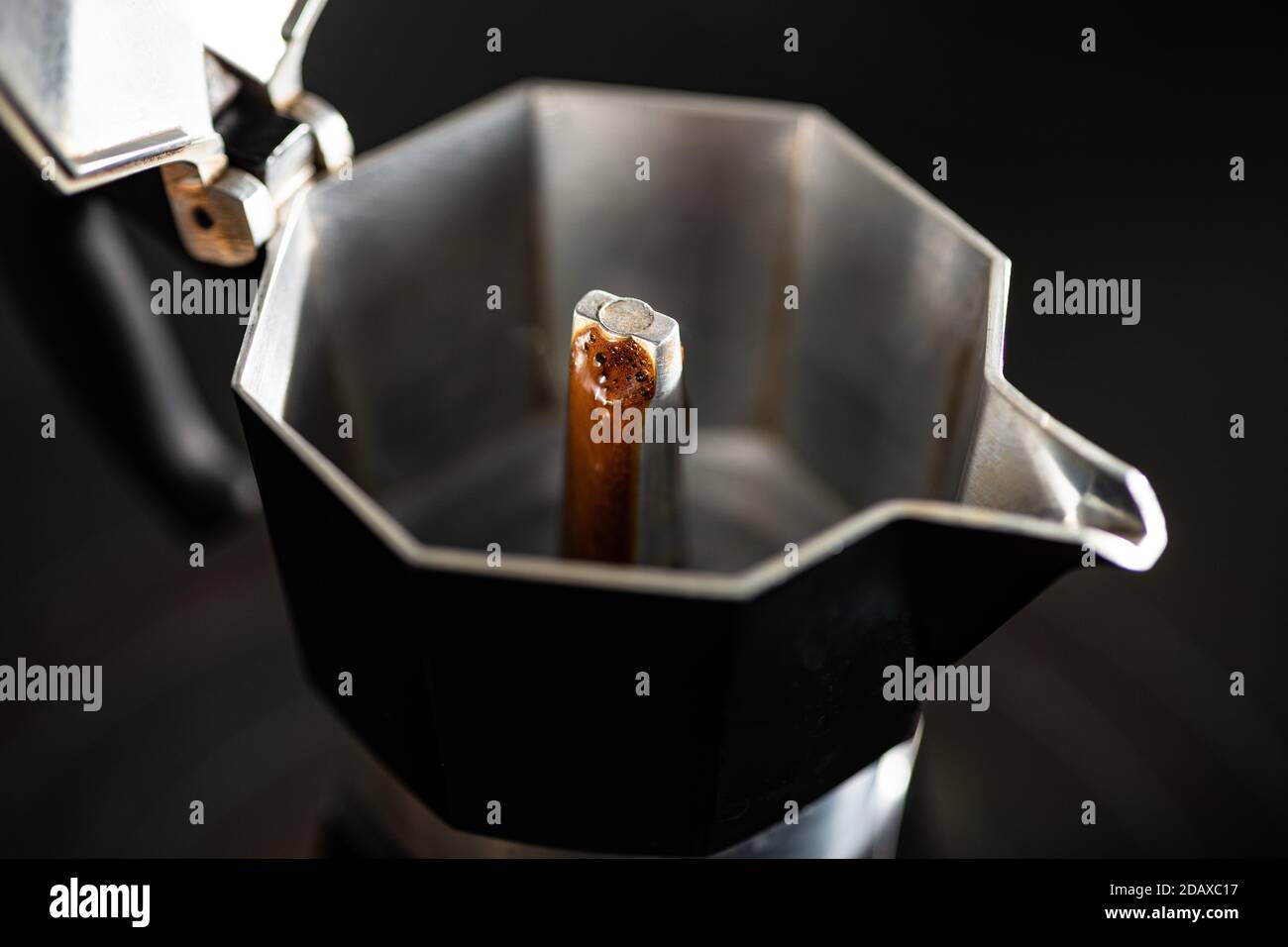 Stove top Moka pot Italian style coffee maker Stock Photo - Alamy