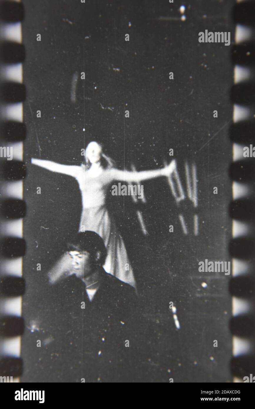 Fine 1970s vintage black and white photography of a stage performance ...