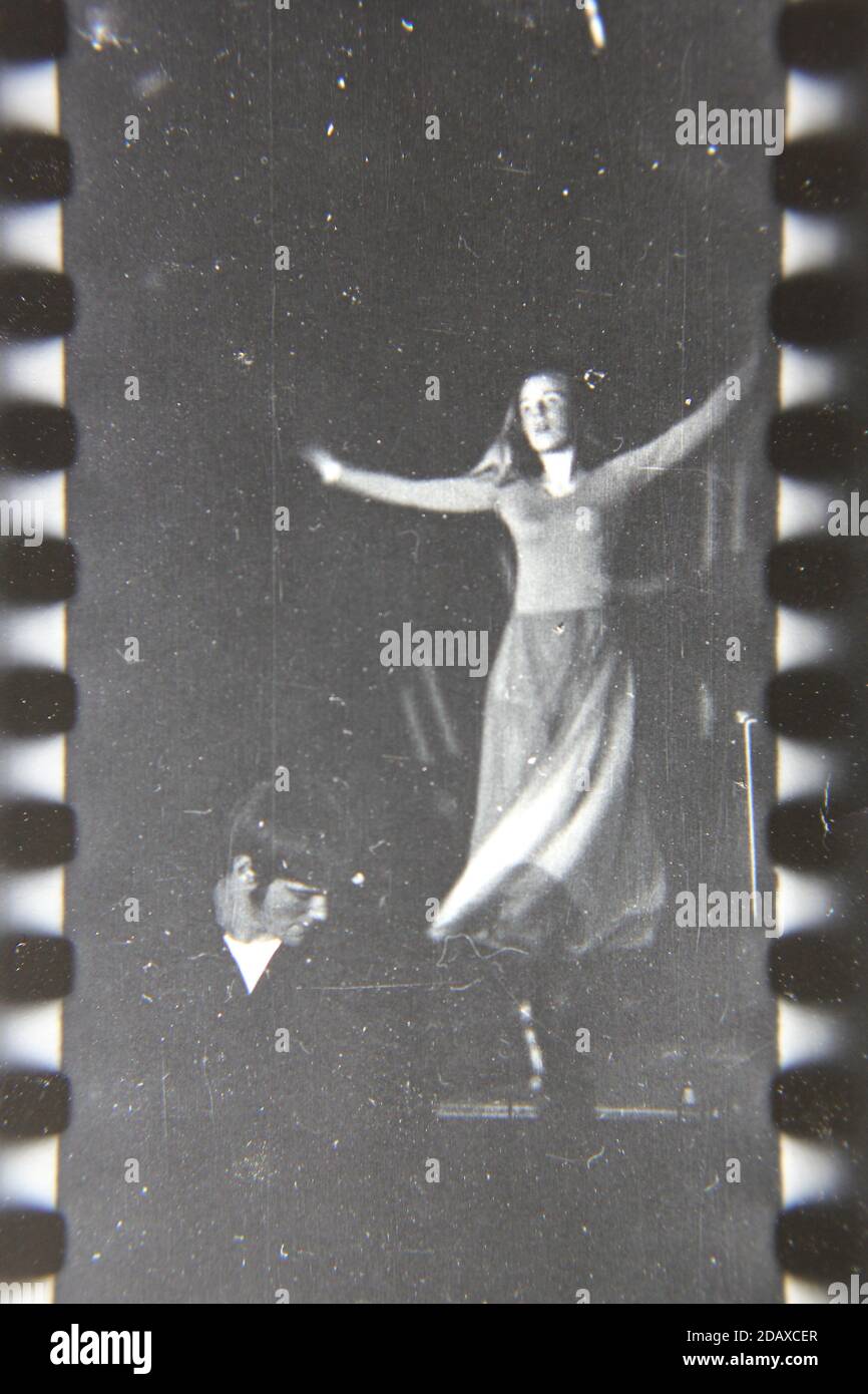 Fine 1970s vintage black and white photography of a stage performance ...