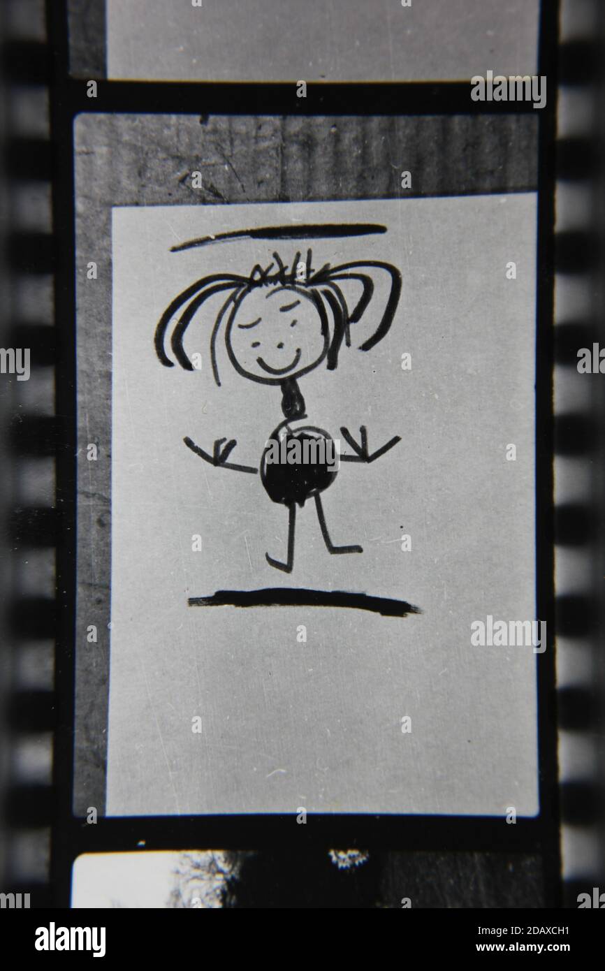 Fine 1970s vintage black and white photography of a hand drawing of a ...