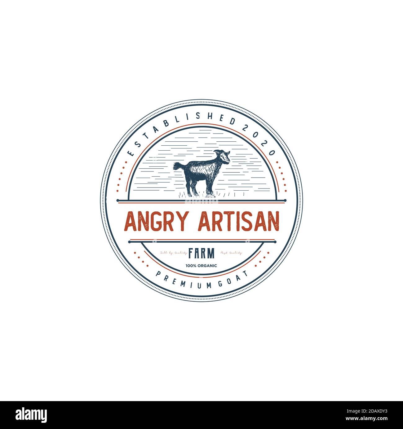 Vintage rustic goat, farm logo badge emblem graphic design template ...