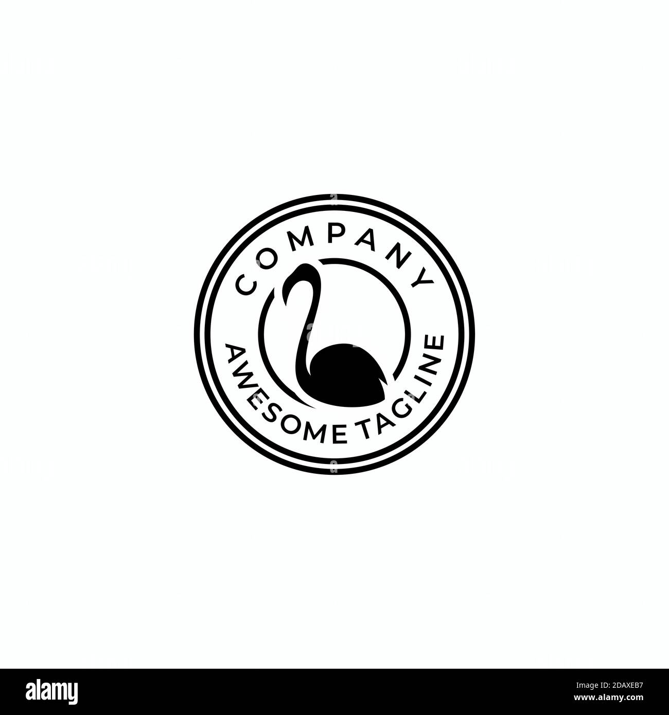 flamingo stamp badge logo design vector Stock Vector Image & Art - Alamy