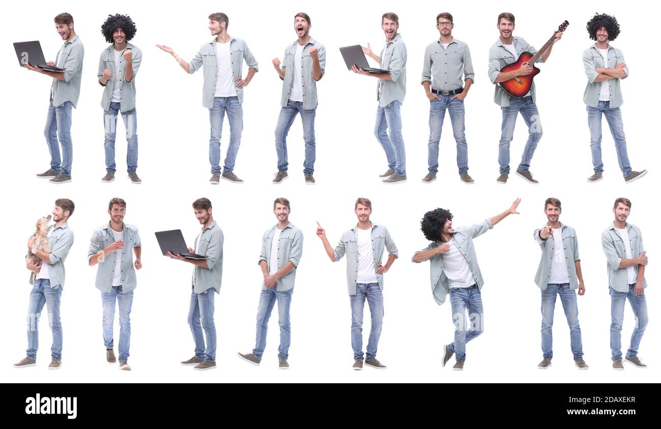collage of photos of a modern handsome guy Stock Photo - Alamy