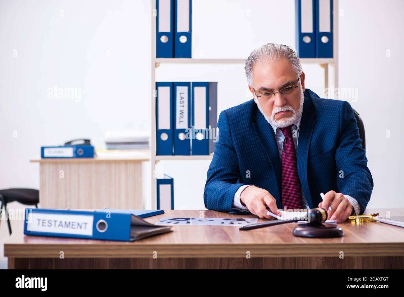 Experienced judge sitting in the office Stock Photo - Alamy