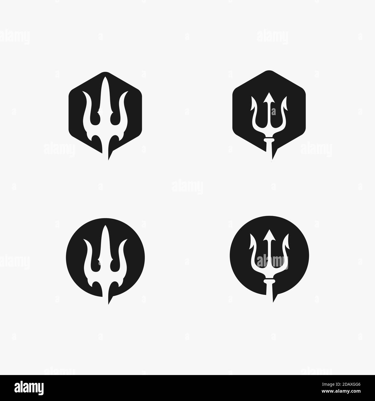 Circular and polygon Trident Neptune God Poseidon Triton King Spear ...