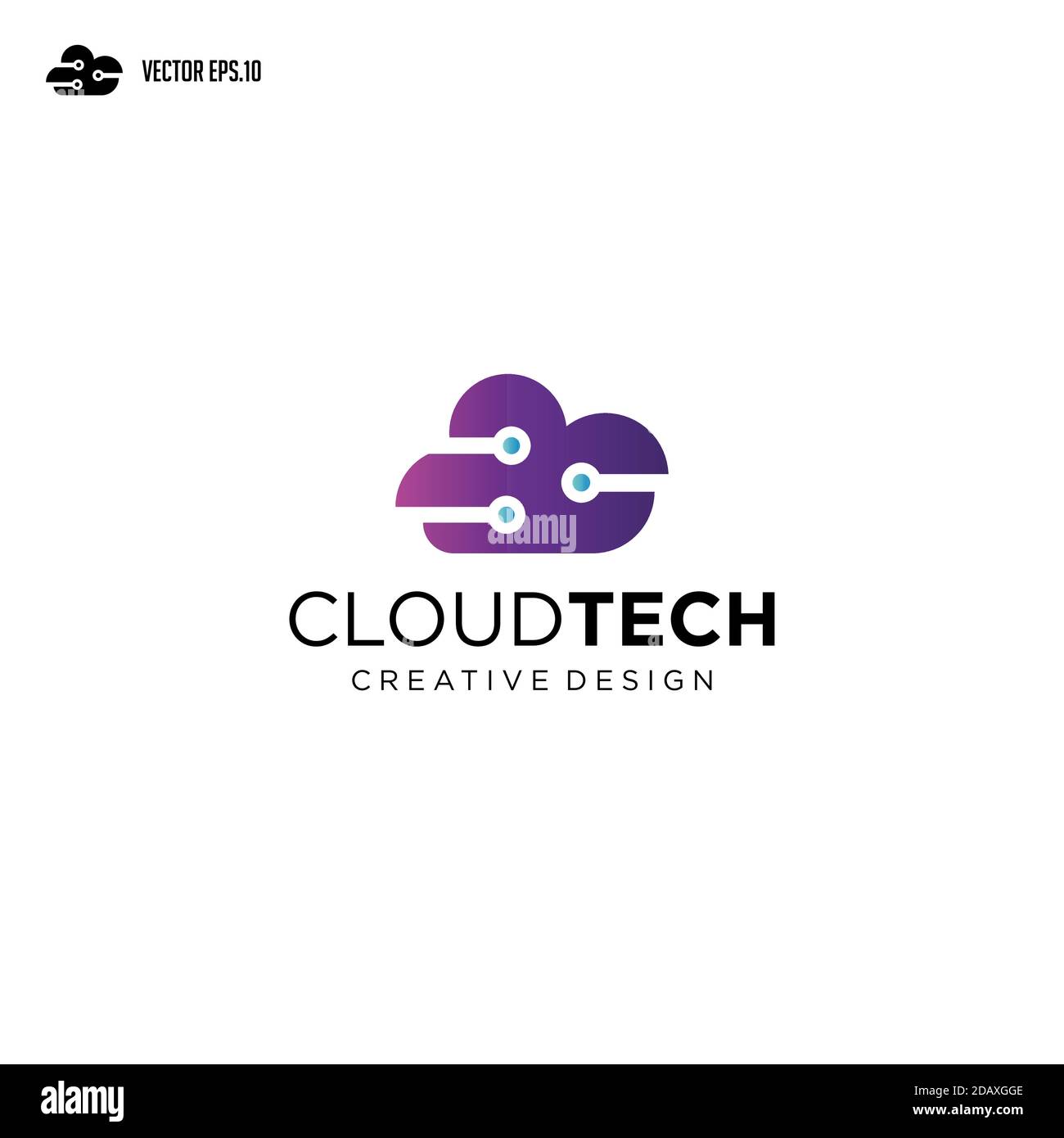 Cloud Network Logo, cloud computing with network technology logo design ...