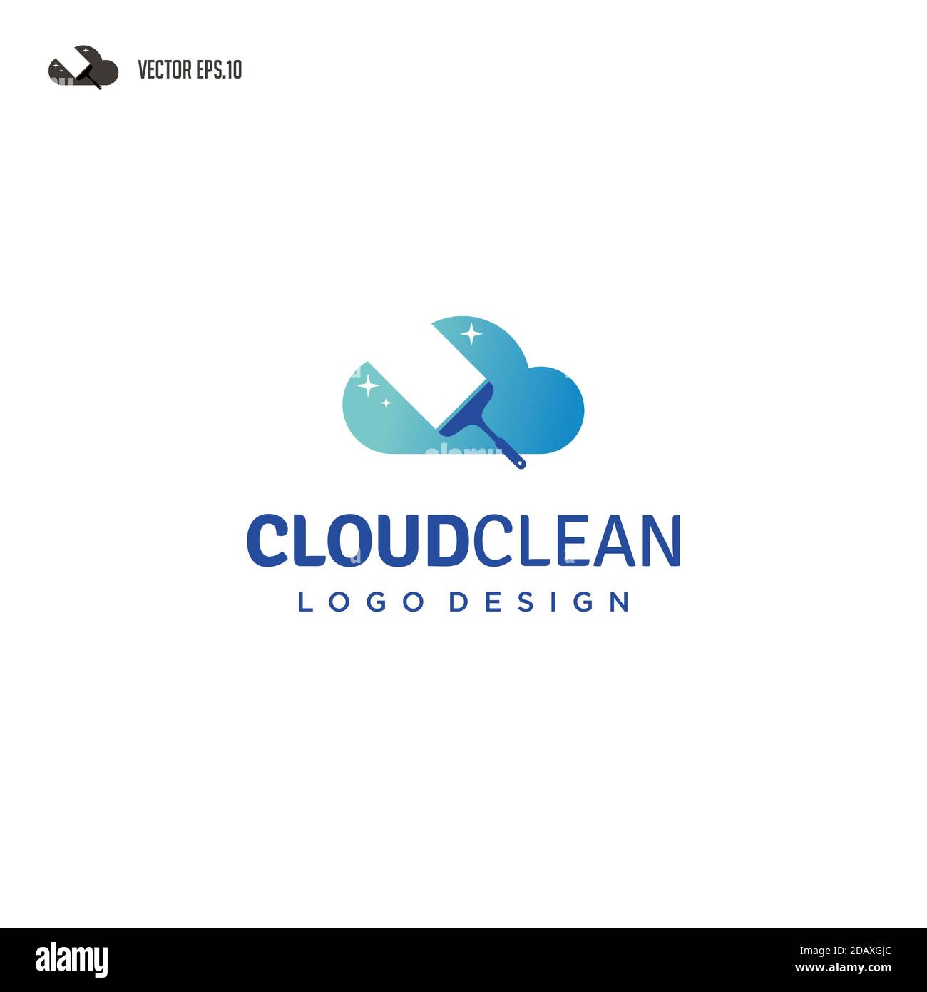 Cloud cleaning logo design , cloud computing with cleaning logo design ...