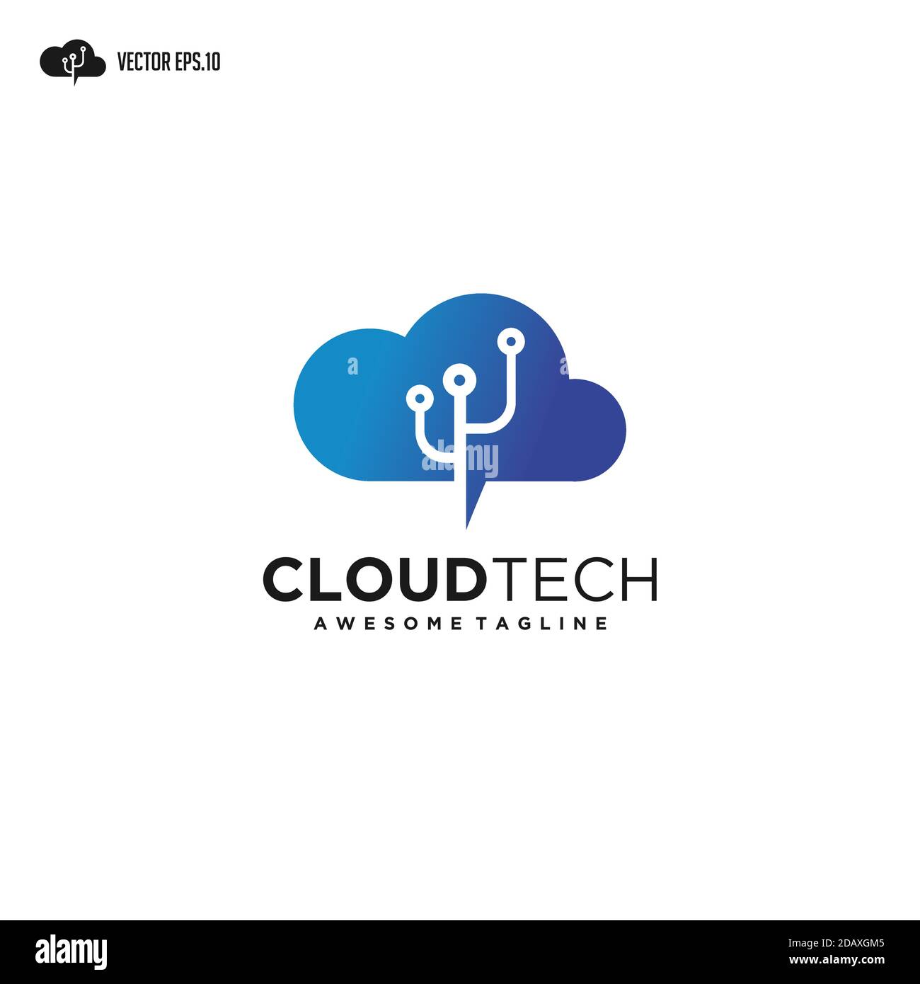 Cloud Tech Logo, cloud computing with technology logo design Stock Vector Image & Art - Alamy