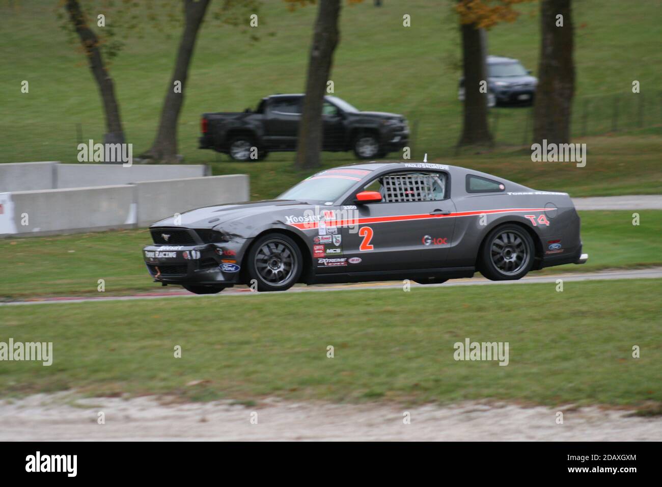 Ford Mustang in turn three at Road America Raceway; SCCA National ...