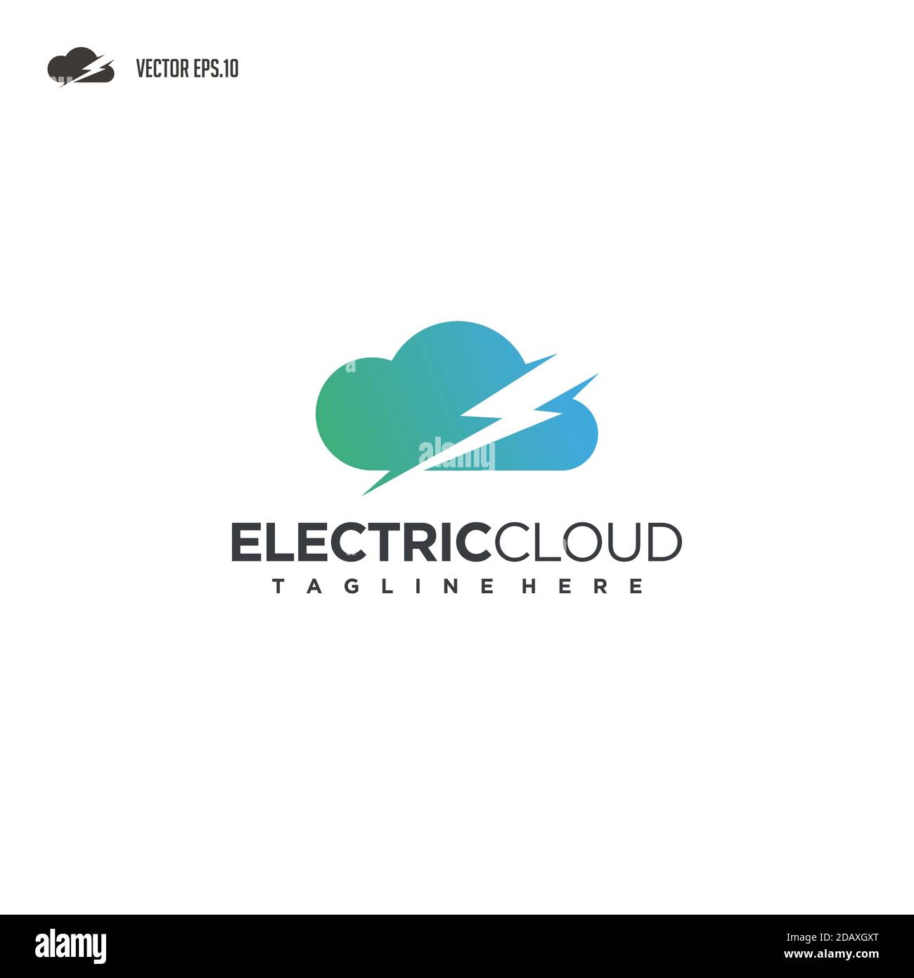 cloud computing with power, lightning icon logo design Stock Vector ...