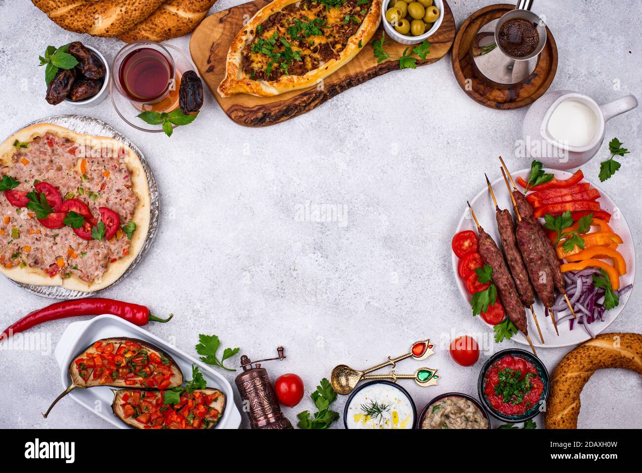 Traditional Turkish or Middle eastern dishes Stock Photo - Alamy