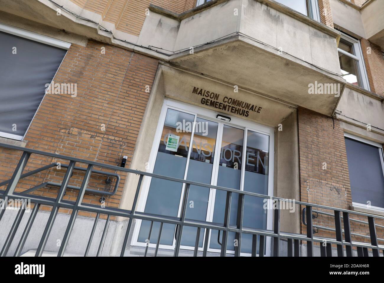 Illustration shows the city hall of the Ganshoren municipality ...