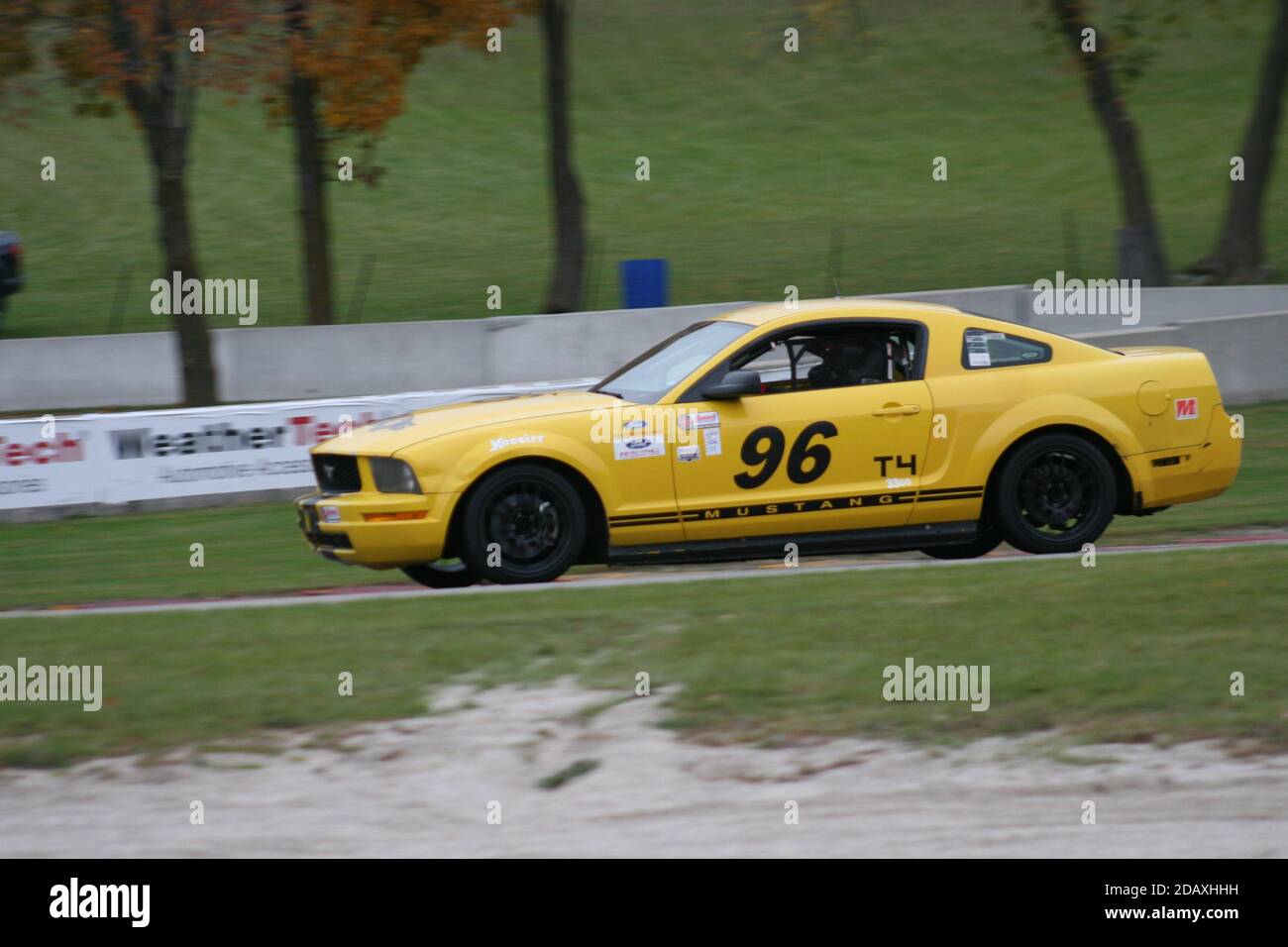 Ford Mustang in turn three at Road America Raceway; SCCA National ...
