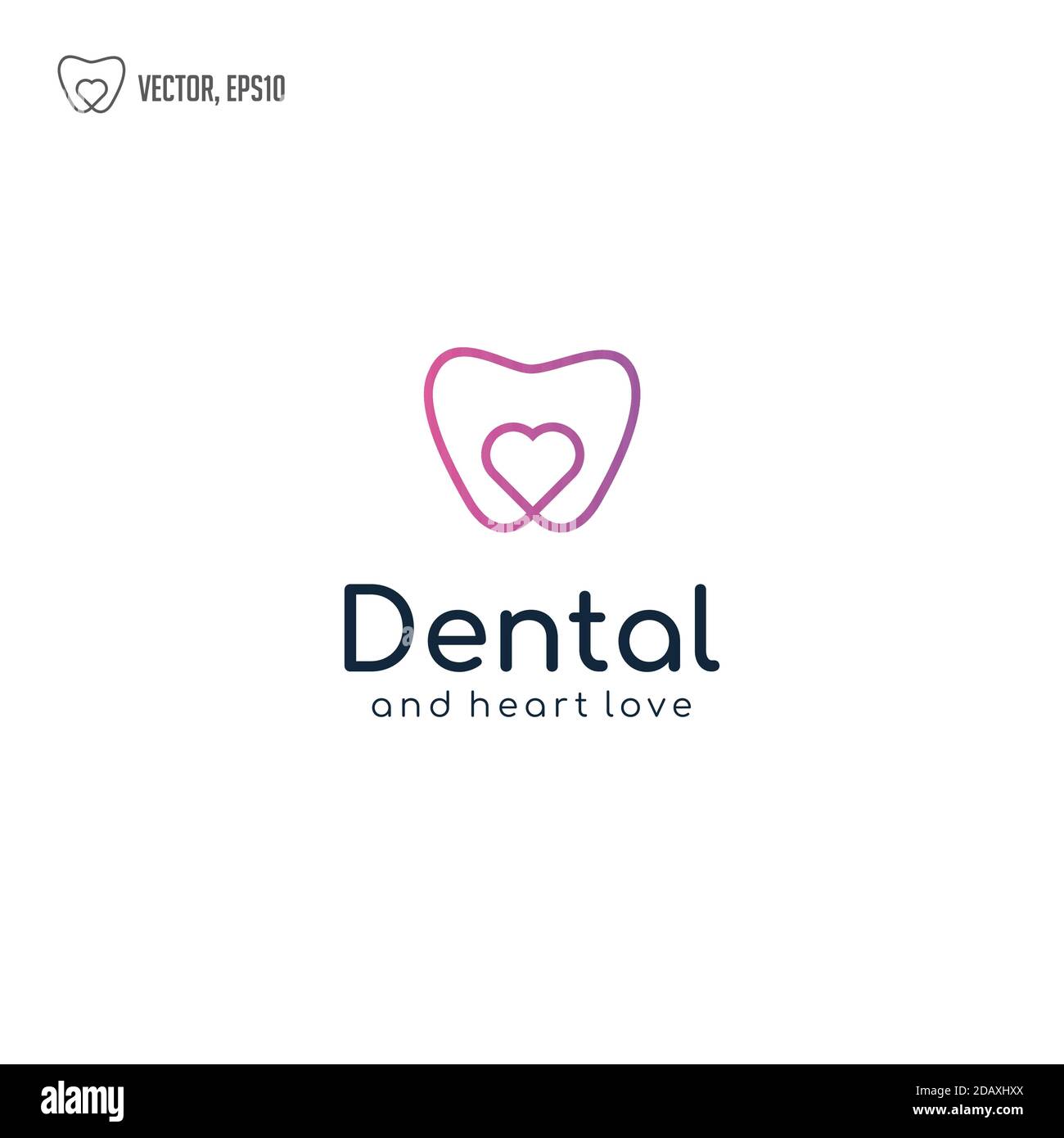 Tooth and heart, dental logo design inspiration Stock Vector Image ...