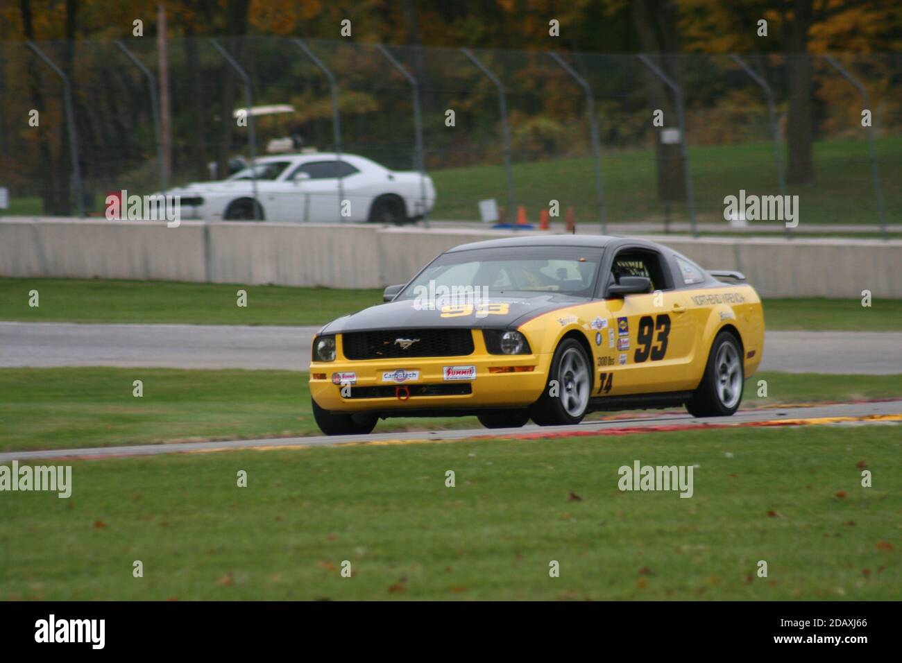 Ford Mustang in turn three at Road America Raceway; SCCA National ...