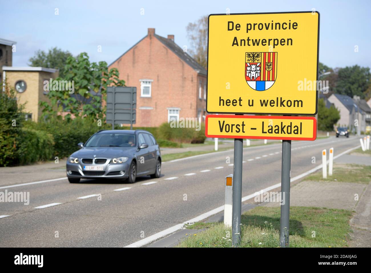 Illustration shows the name of the Laakdal municipality, Antwerp ...