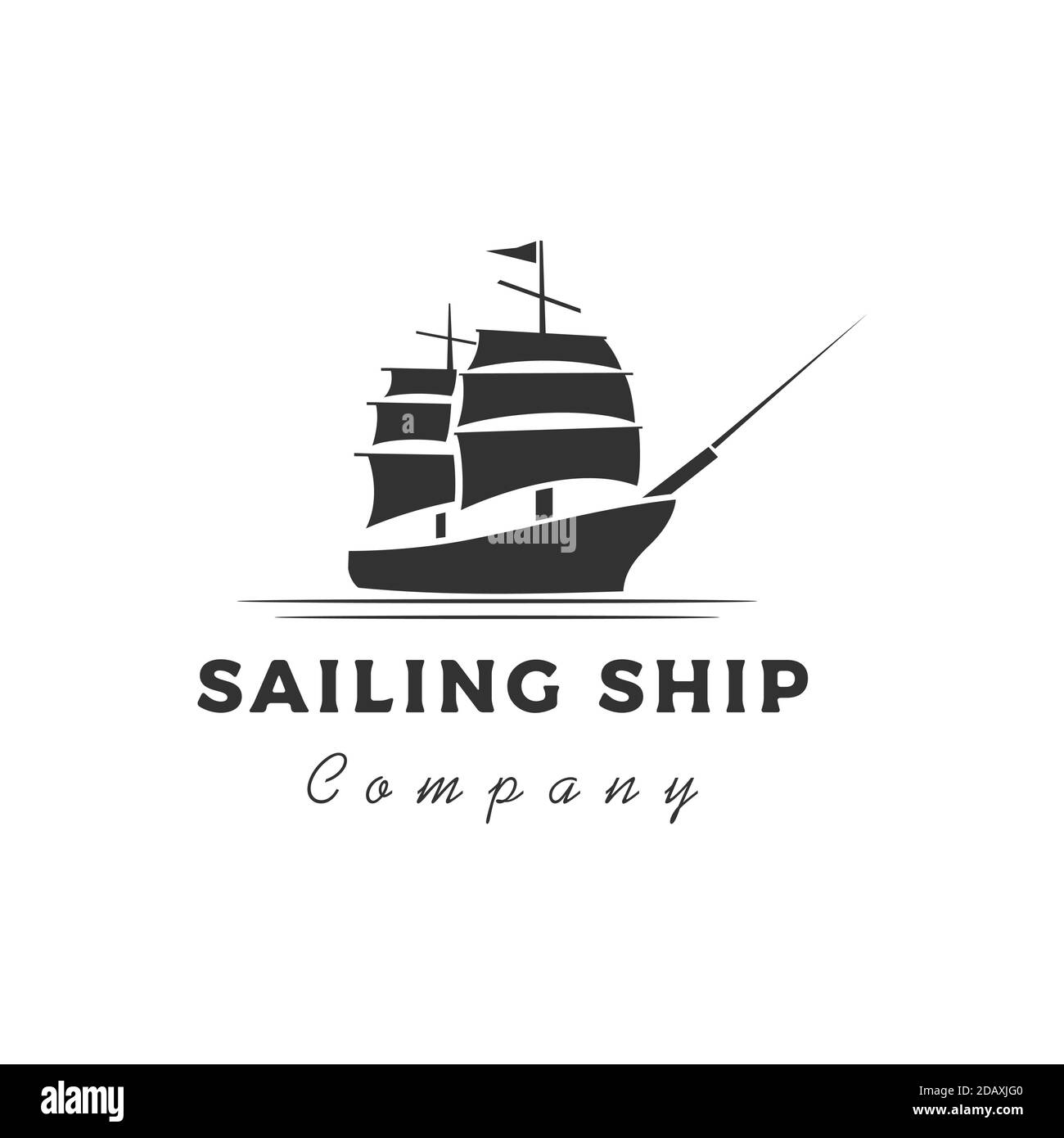 Retro Vintage sailing ship silhouette logo design Stock Vector Image ...
