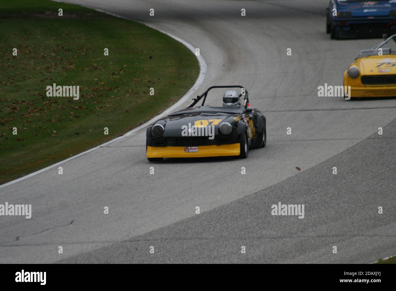 MGB at Road America Raceway in Wisconsin, USA. Turn three during the ...