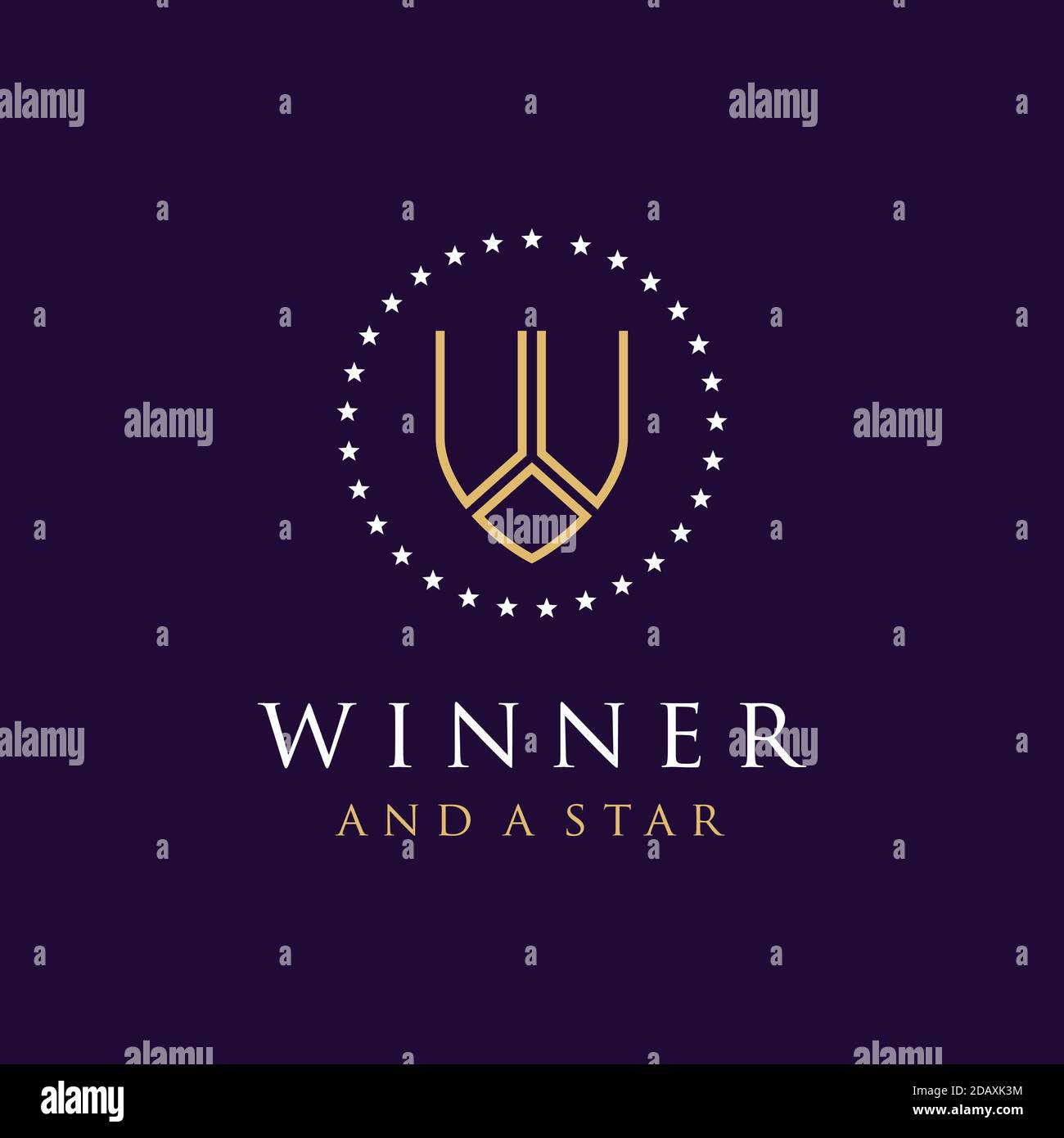 Initial letter W Security shield with star logo design Stock Vector ...