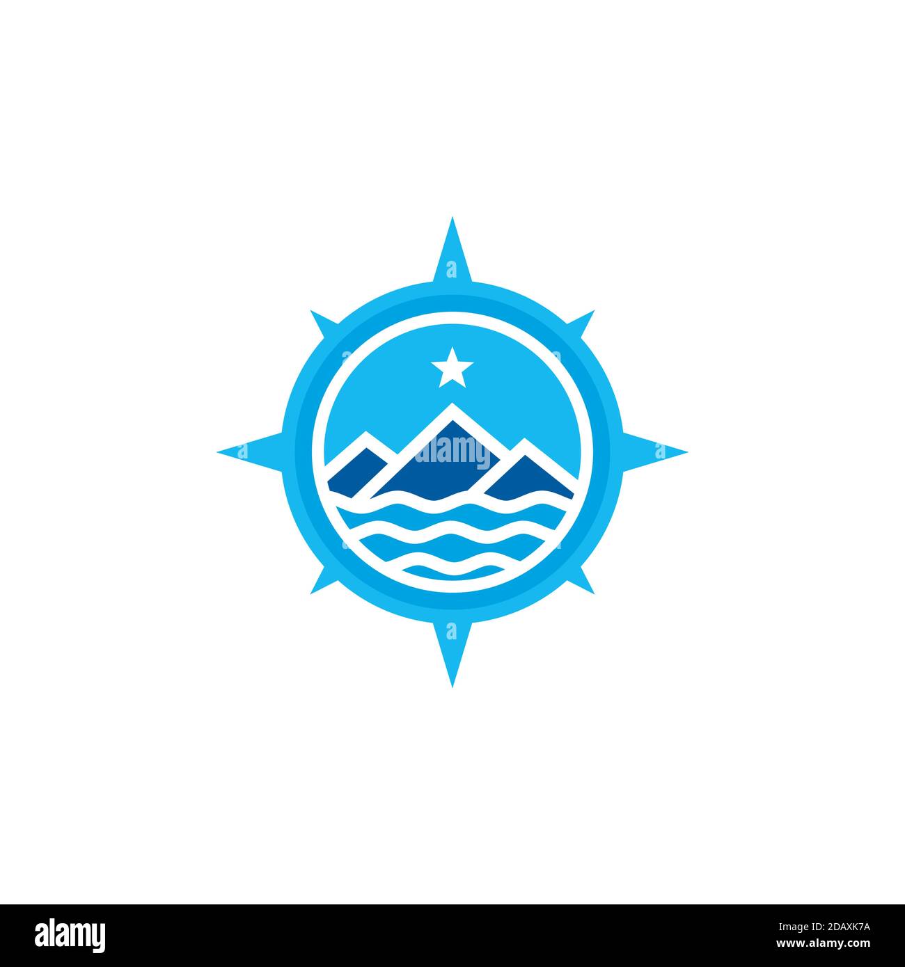 Mountain Adventure with Compass Badge logo design inspiration Stock ...