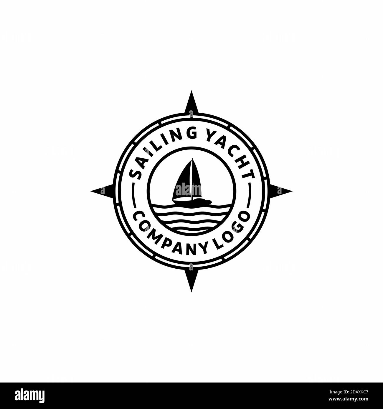 compass with sailing boat logo design Stock Vector Image & Art - Alamy