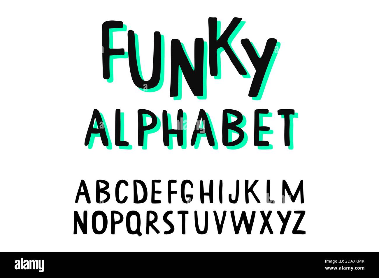 Hand drawn funky playful alphabet. Vector handwriting type. Funny font ...