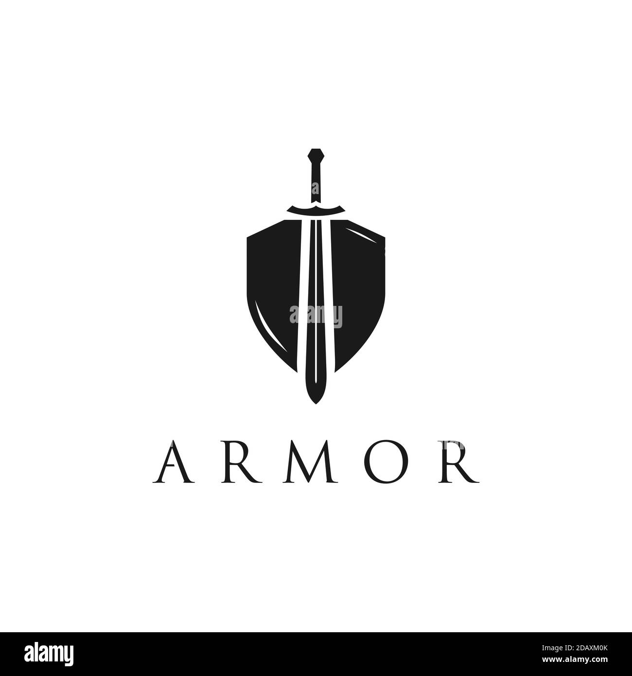 Security Shield with knight Sword logo design inspiration Stock Vector ...