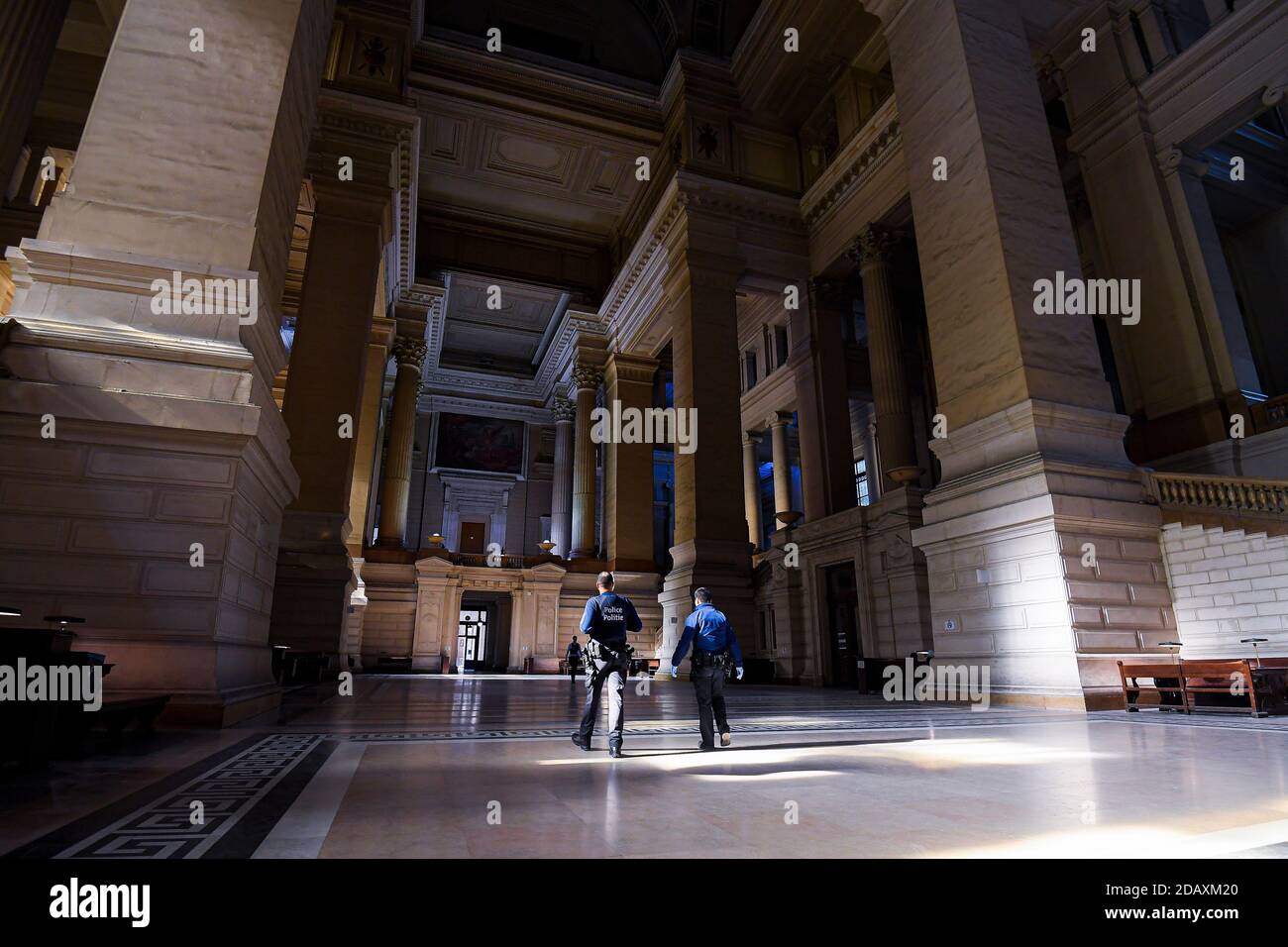 Illustration picture shows police officers in the Justice Palace in ...