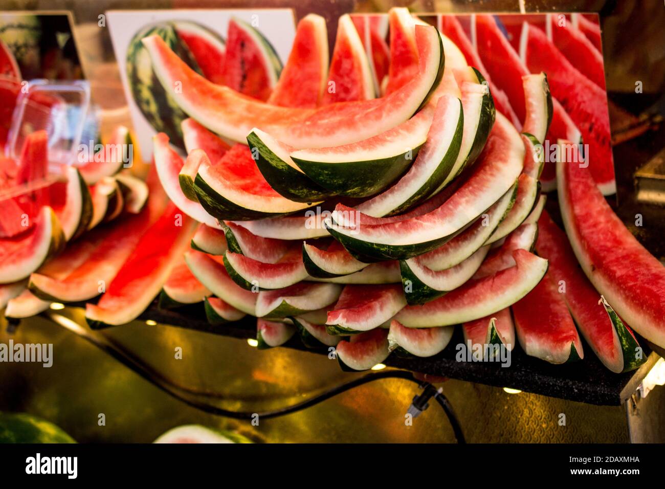 Eaten piece of watermelon crust watermelon stubs Stock Photo - Alamy