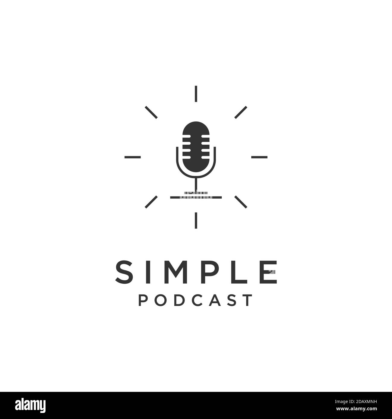 simple microphone for podcast logo design Stock Vector Image & Art - Alamy