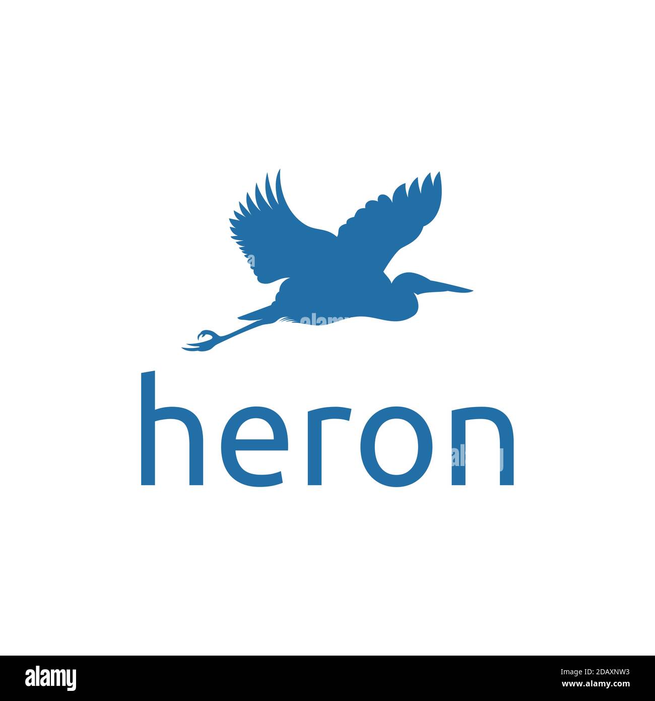 Flying heron, stork silhouette logo design Stock Vector Image & Art - Alamy