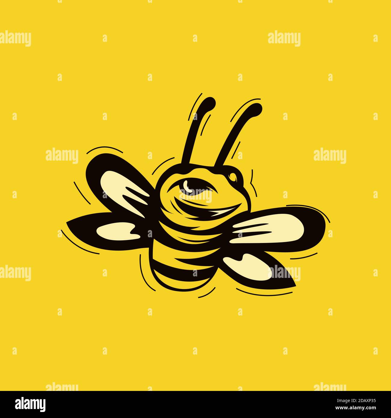 bee mascot logo design vector with modern illustration concept style ...