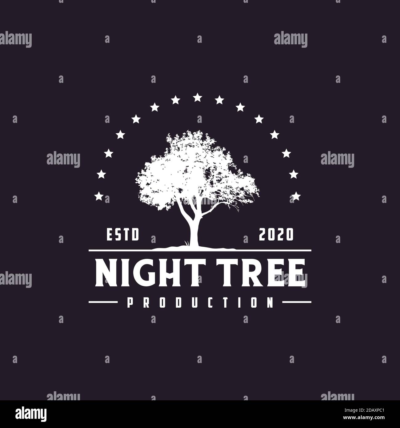 Retro vintage Oak Maple Tree service logo design Stock Vector Image ...