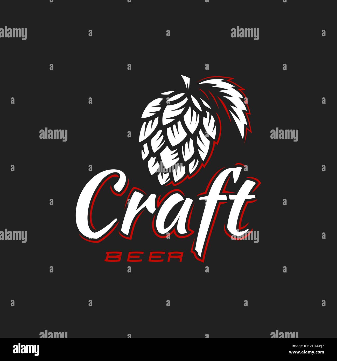 Vintage Retro Classic Hops flower for Craft beer logo design Stock ...