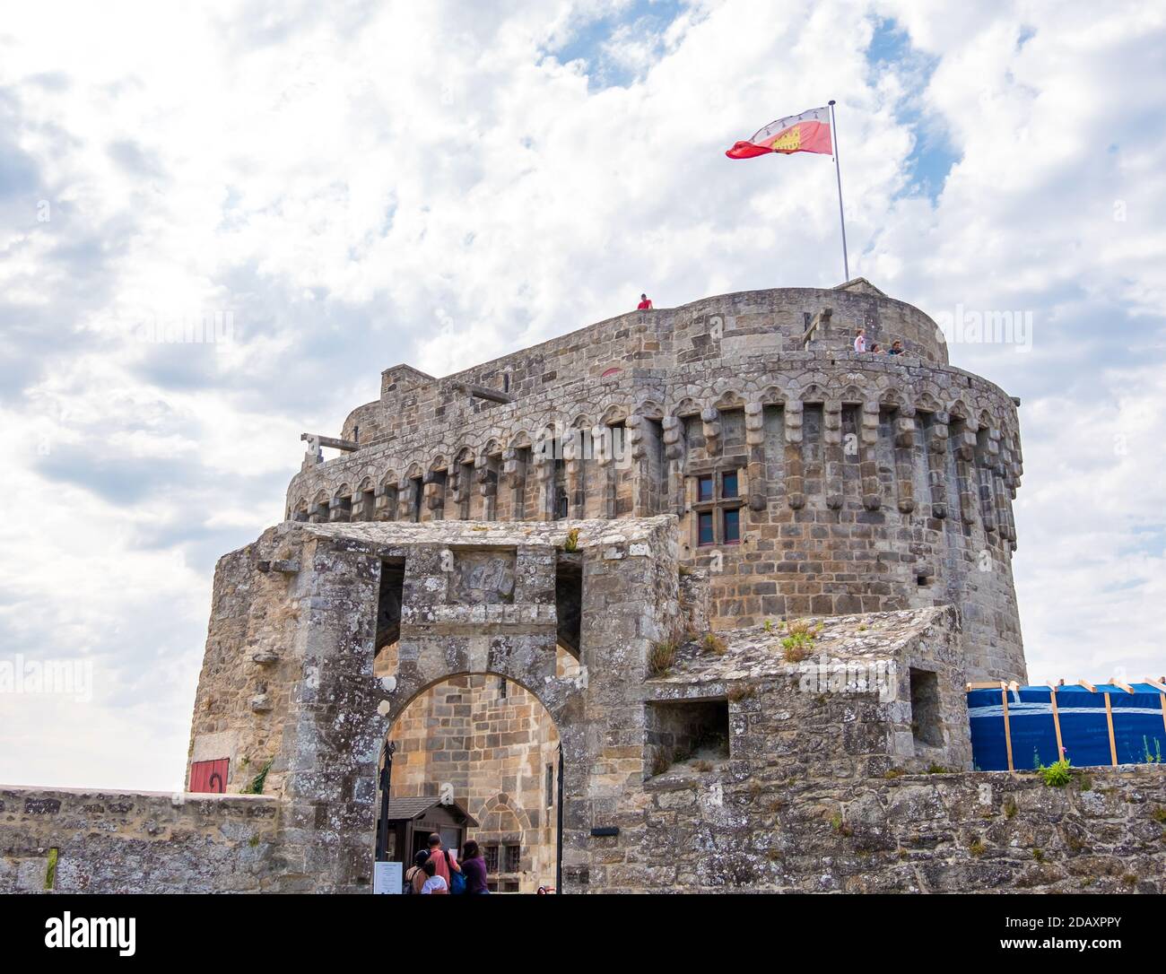 Dinan, France - August 26, 2019: Ducal tower of the Medieval Chateau de ...