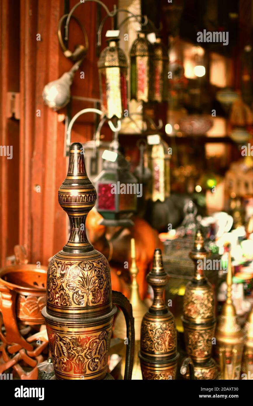 Old Arabic metal pitcher Stock Photo - Alamy