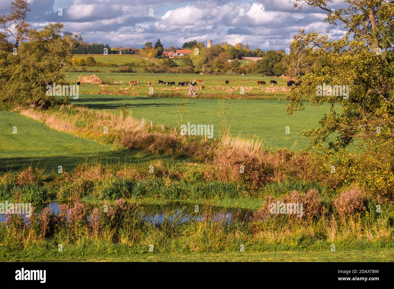 The Waveney valley. Looking across The River Waveney from Hoxne ...