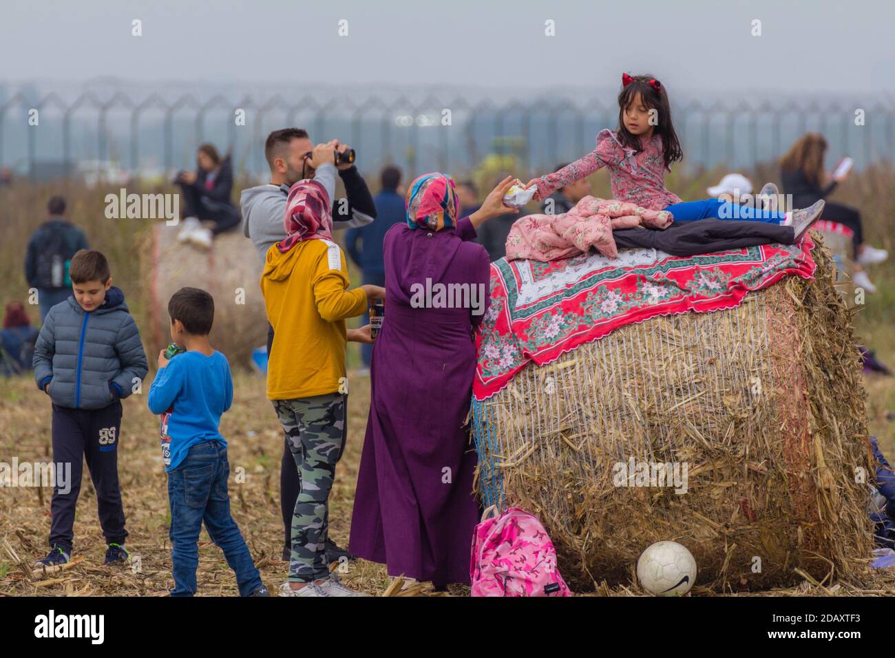 Portrait of pople at airshow Stock Photo - Alamy