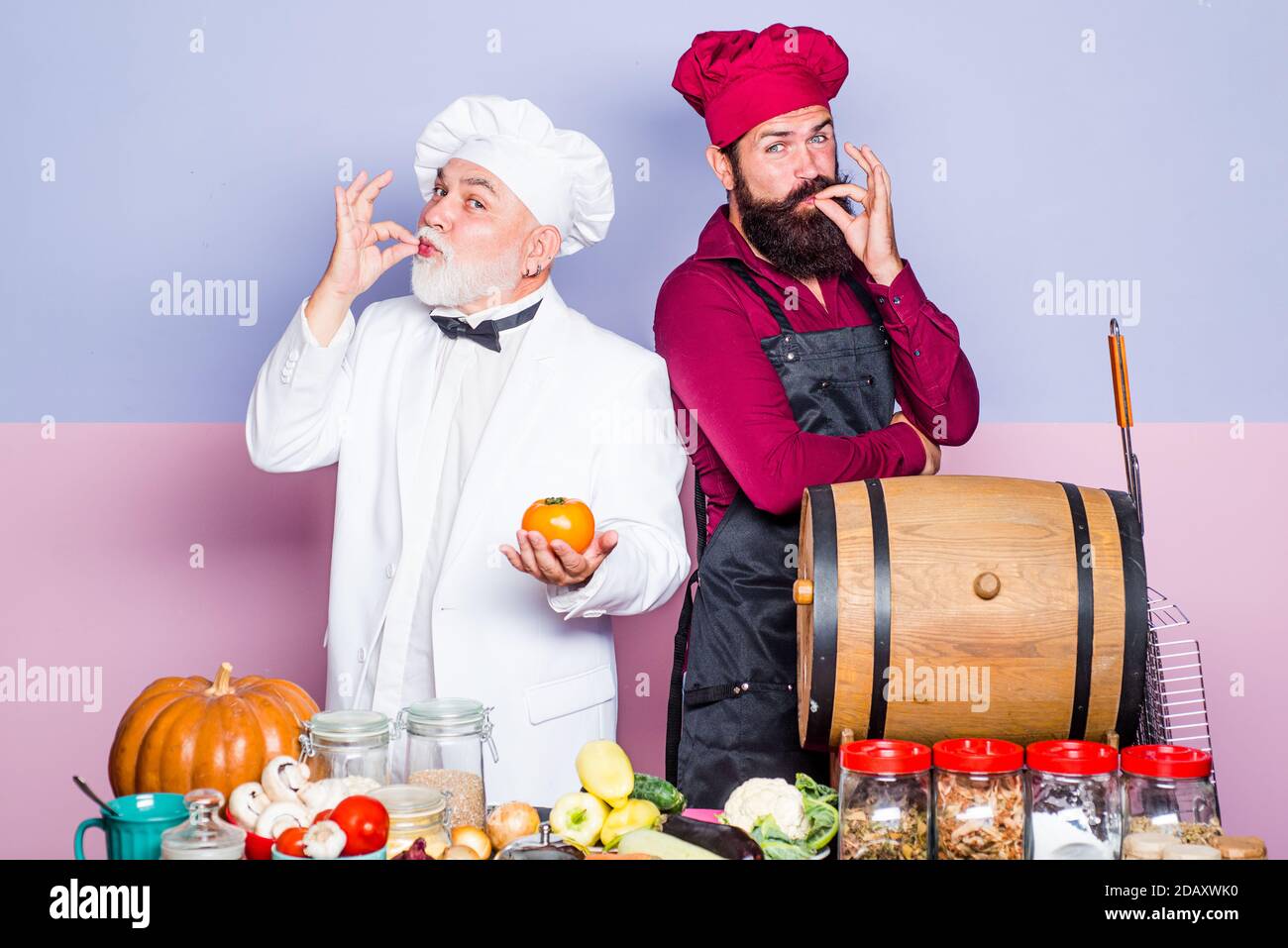 Chief cook. Portrait of an experienced chef making OK sign standing on ...