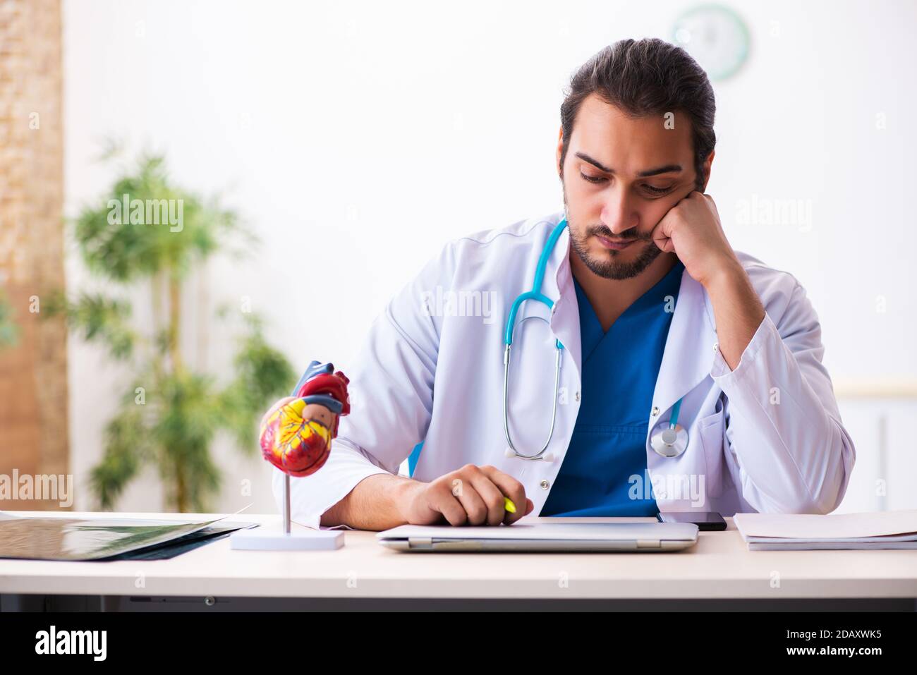 Young doctor cardiologist working in the clinic Stock Photo - Alamy