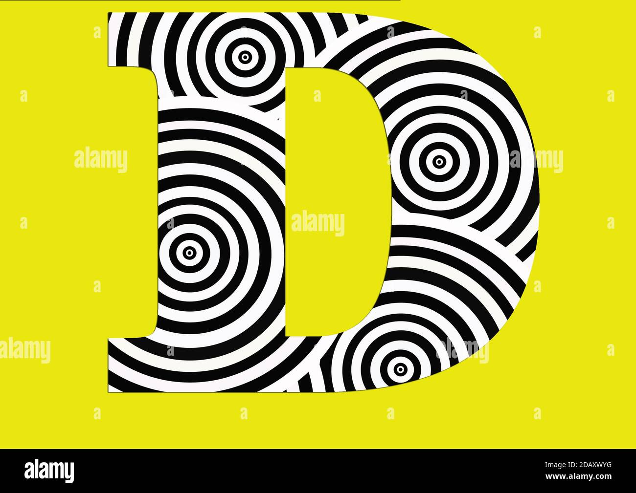 Alphabet made of fun black and white circle pattern for decoration ...