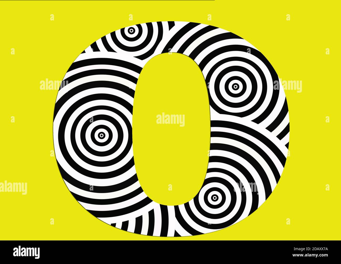Alphabet made of fun black and white circle pattern for decoration ...