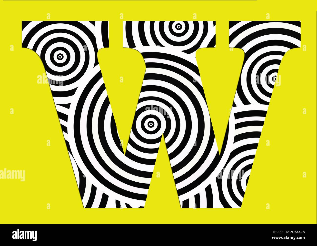 Alphabet made of fun black and white circle pattern for decoration ...