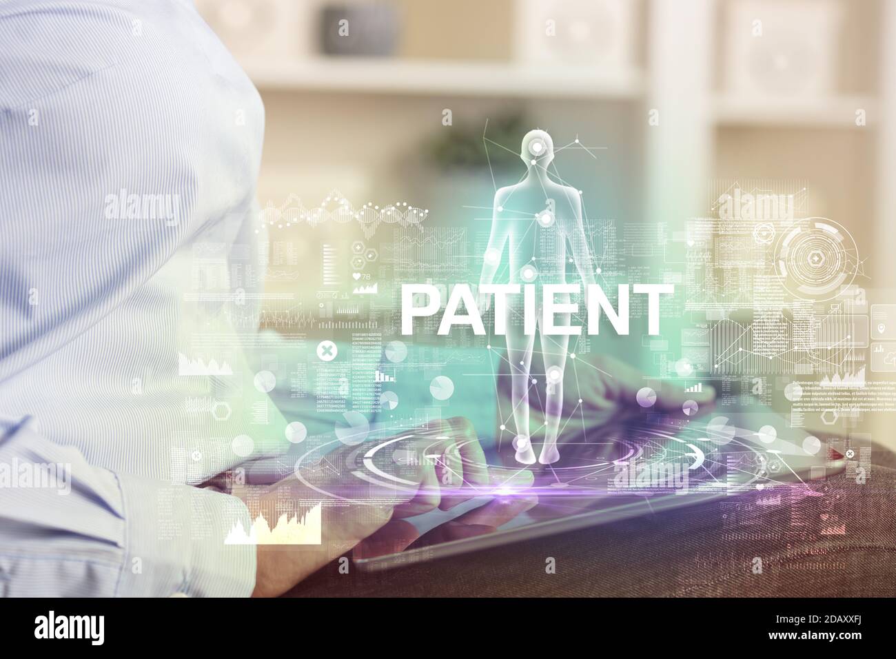 Electronic medical record with PATIENT inscription, Medical technology ...