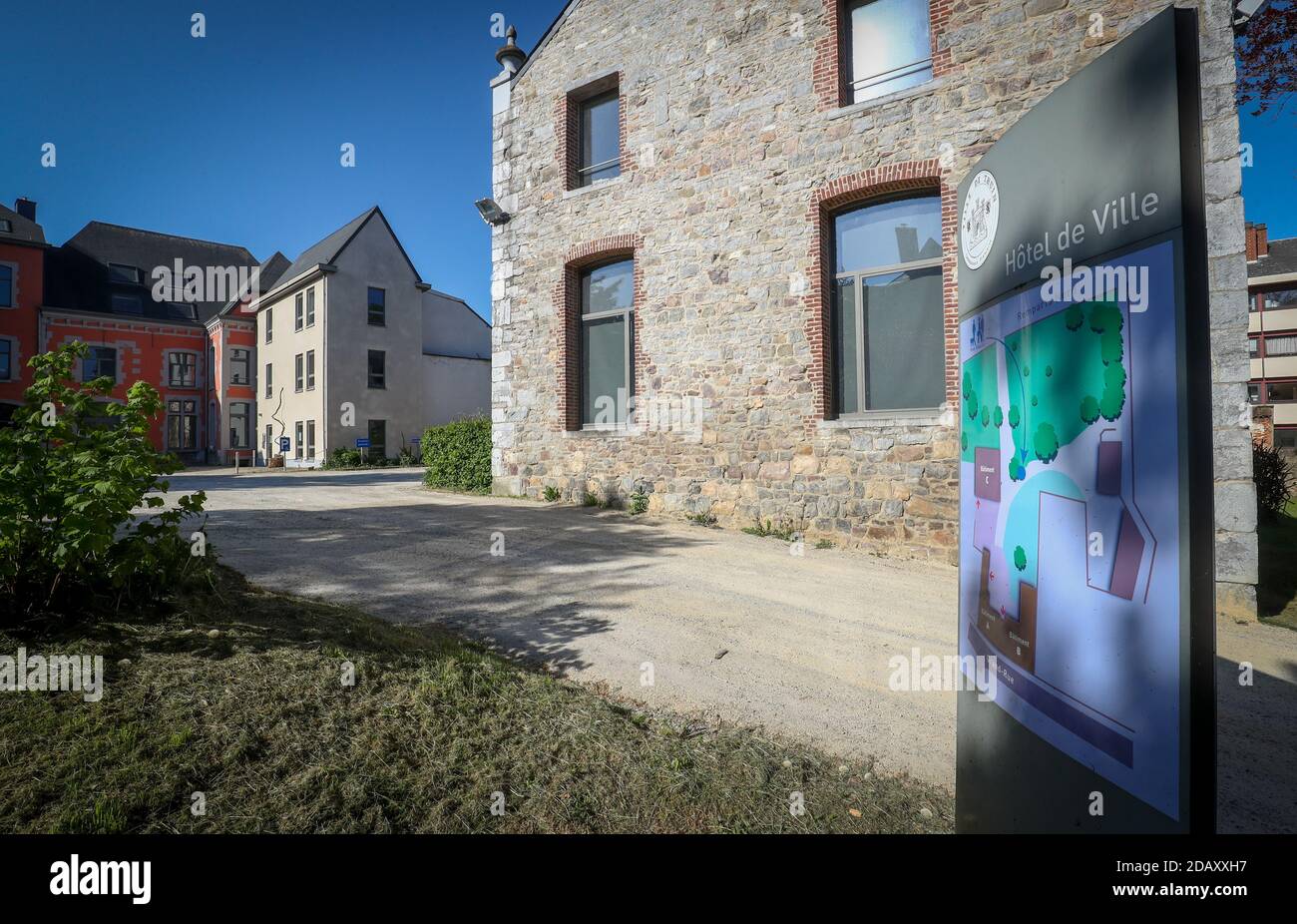 Illustration picture shows City hall in Thuin, Sunday 26 April 2020 ...