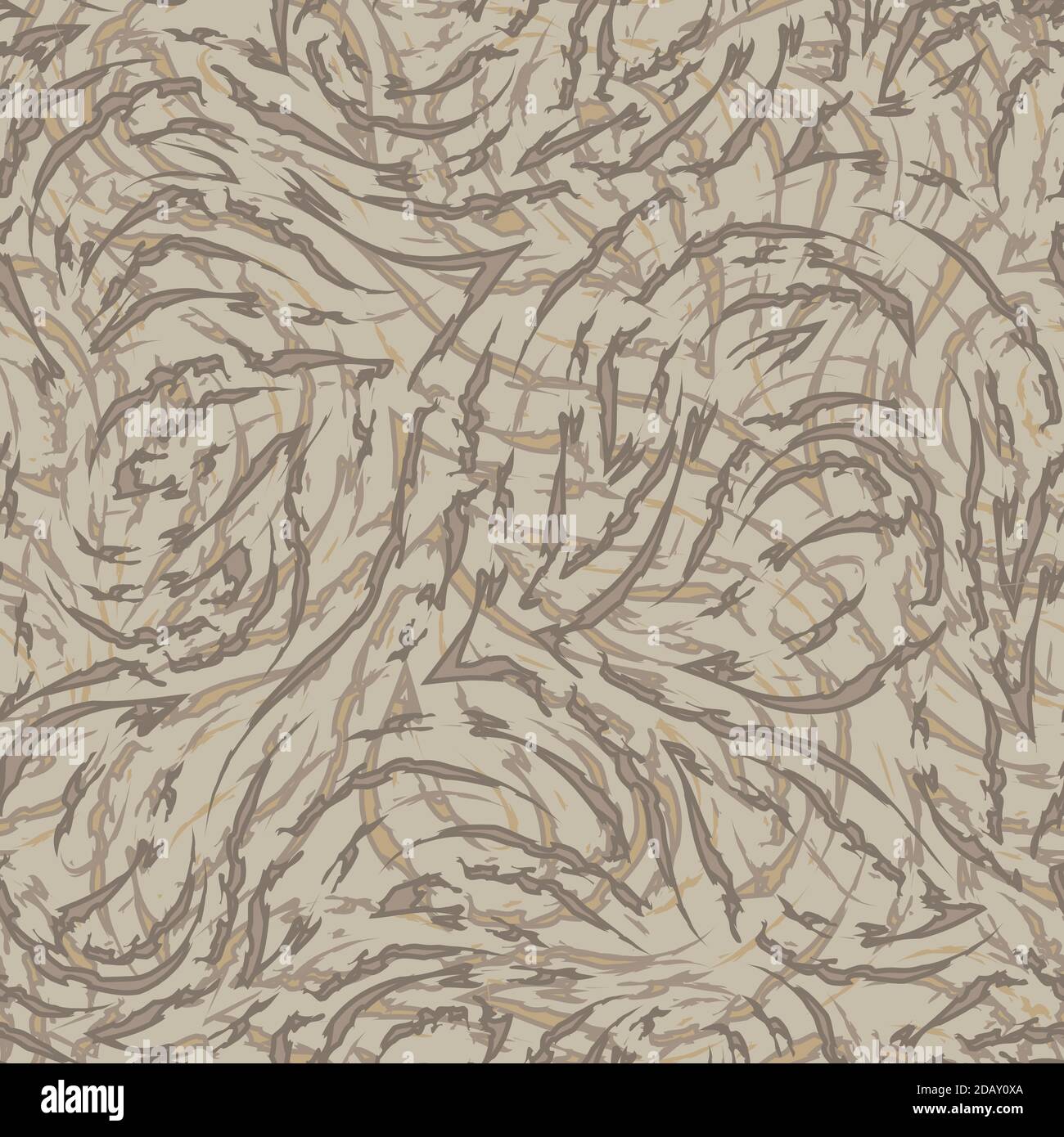 Brown smooth lines and corners with ragged edges on a beige background ...